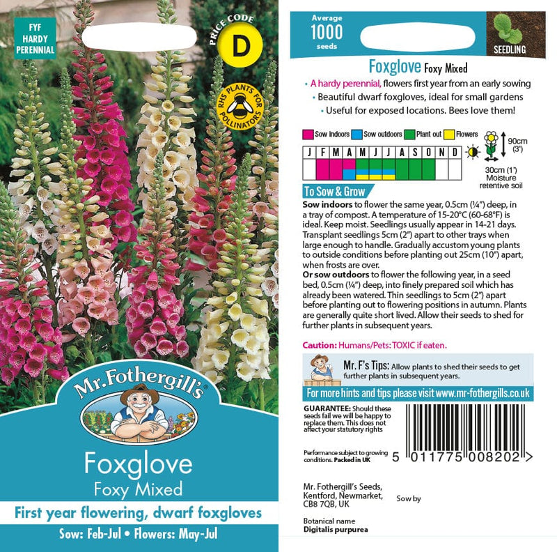 Foxglove Foxy Mixed Seeds from Mr Fothergill's Seeds and Plants