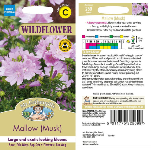 Musk Mallow Wildflower Seeds From Mr Fothergills Seeds and Plants