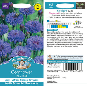 Cornflower Blue Seeds | Cornflower Blue Ball | Mr Fothergill’s