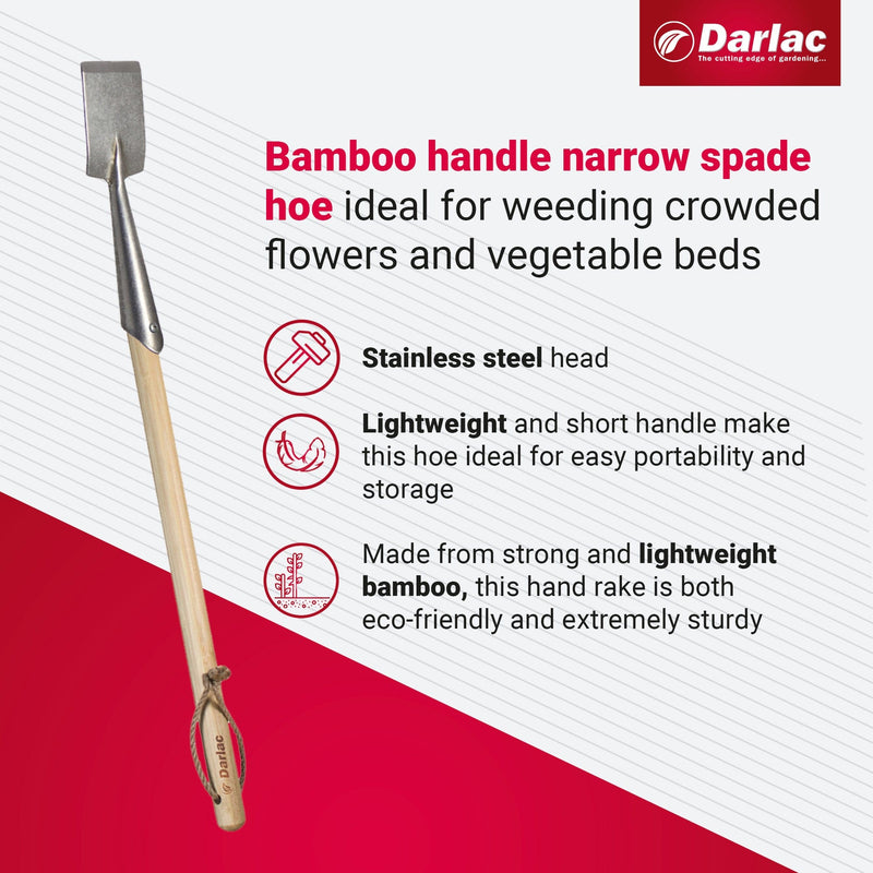 Darlac Bamboo Narrow Spade Hoe Short From Mr Fothergill's Seeds and Plants